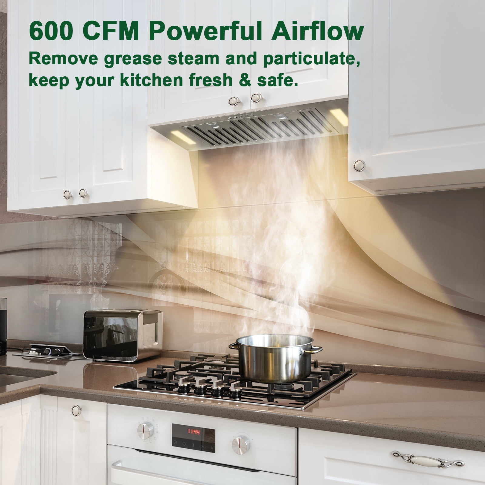 Range Hood Insert 36 Inch 600 CFM Built-in Kitchen Hood with Range Hood Insert 36 Inch 600 CFM Built-in Kitchen Hood with