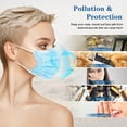 HDFK Disposable Face Masks, Blue, 3-Ply with Nose Clip, Breathable, 100 ...