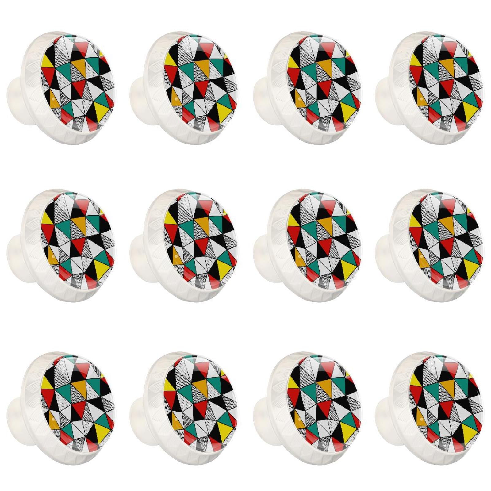12 Pcs Geometry Knobs for Kitchen Cabinet Cupboard Dresser Bookcase Drawer Pulls Handles Round ...