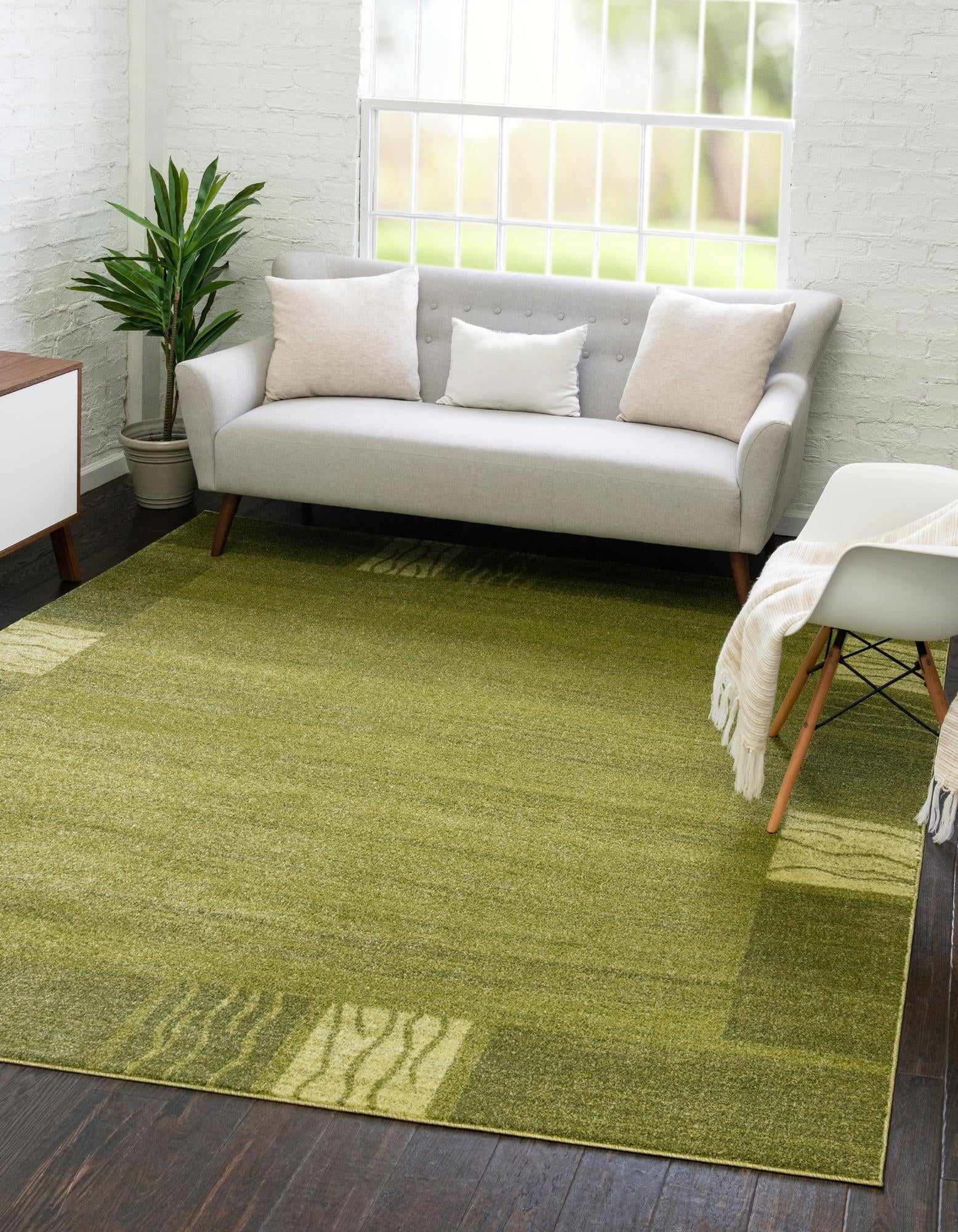 Rugs.com Angelica Collection Rug – 8 Ft Square Light Green Medium Rug ...