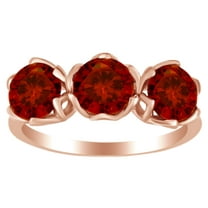 AFFY 5 Ct Cushion Cut Simulated Garnet Solitaire Ring in 14k Yellow ...