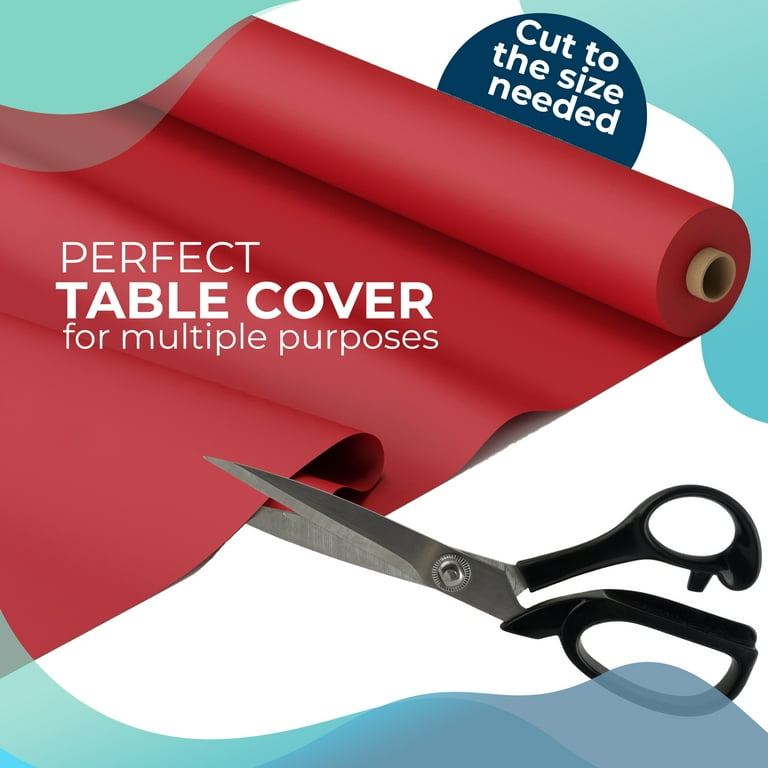 Red Plastic Table Cover Roll Amazon.com: Plastic Tablecloth Roll 54