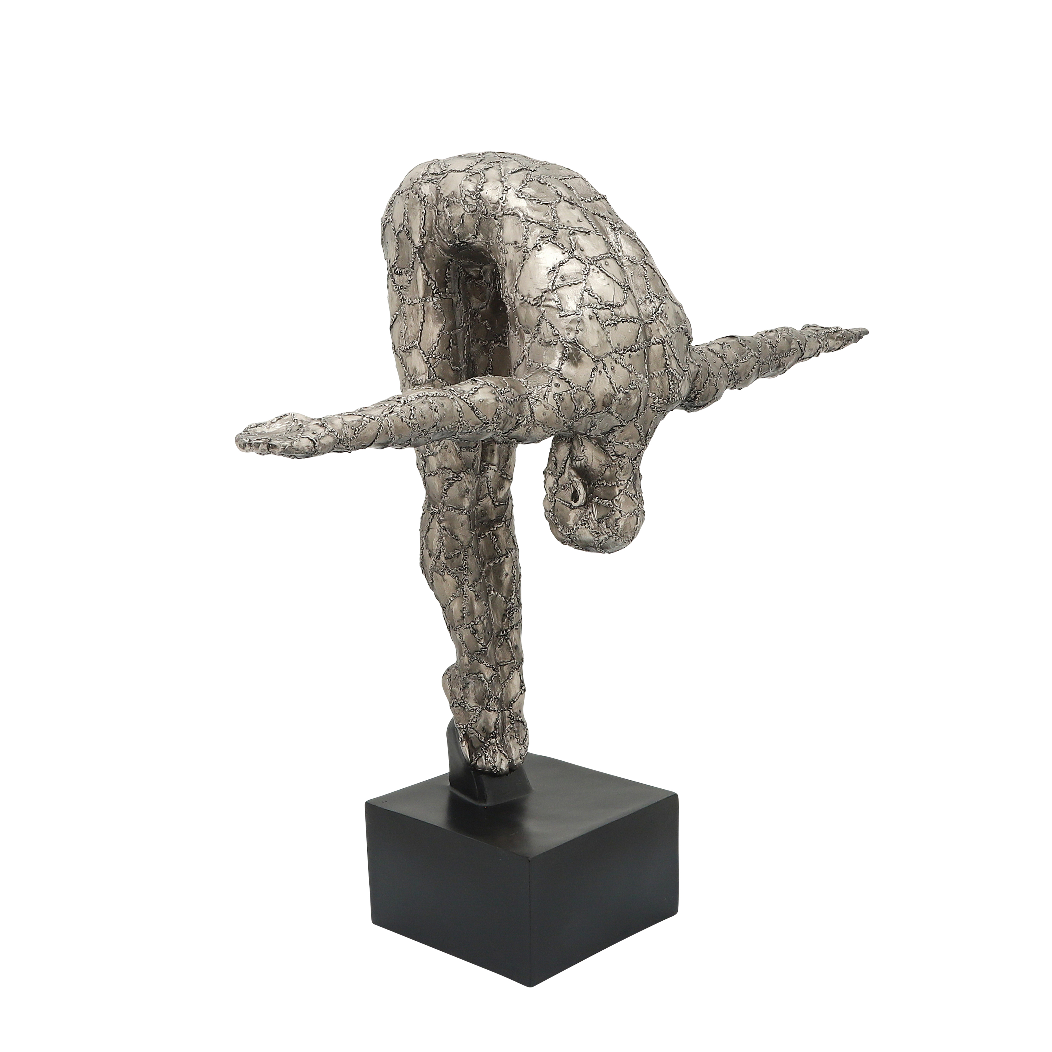 Sagebrook Home Resin, 24"h Bowing Human, Gunmetal - Walmart.com
