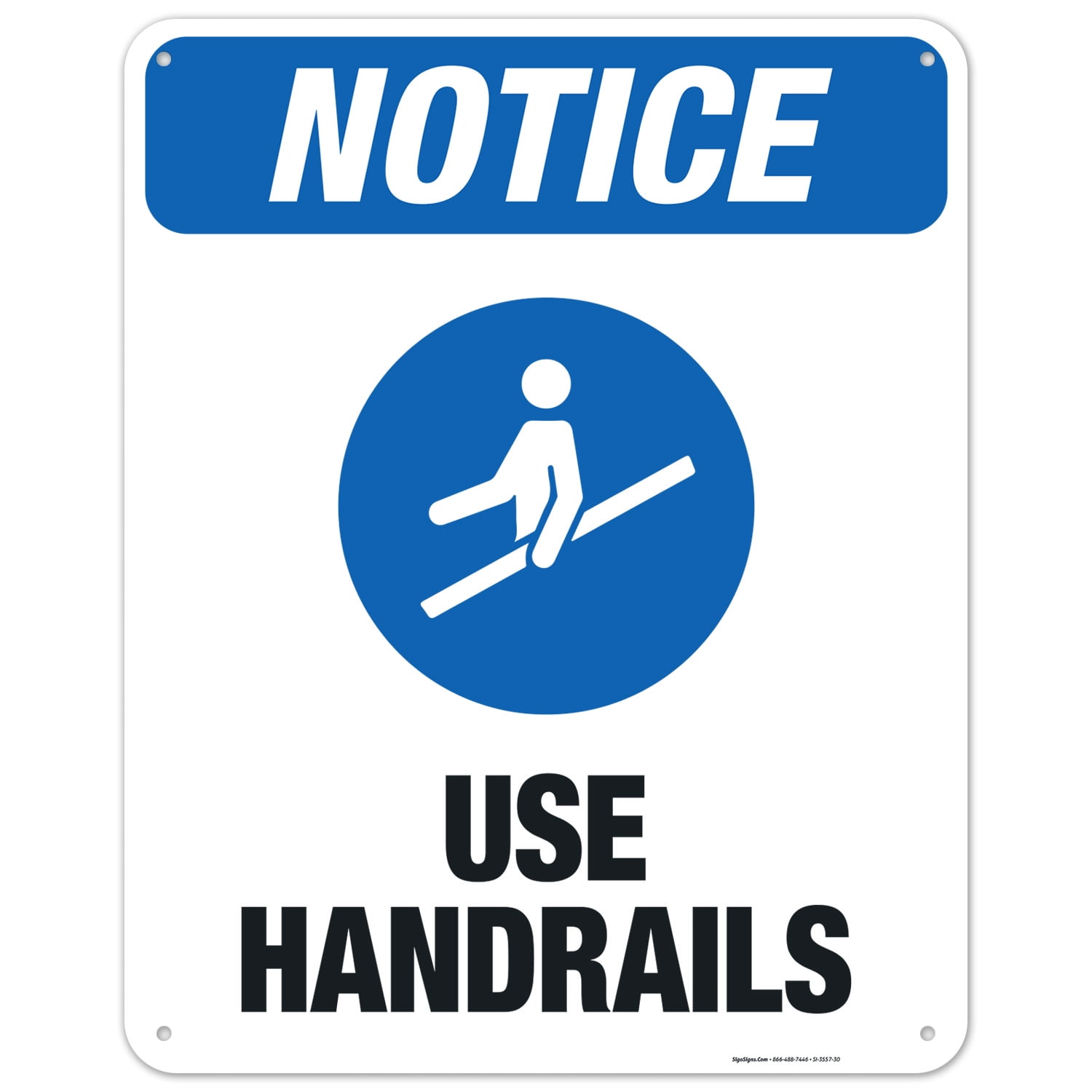 Use Handrails Sign, ANSI Notice Sign, - Walmart.com