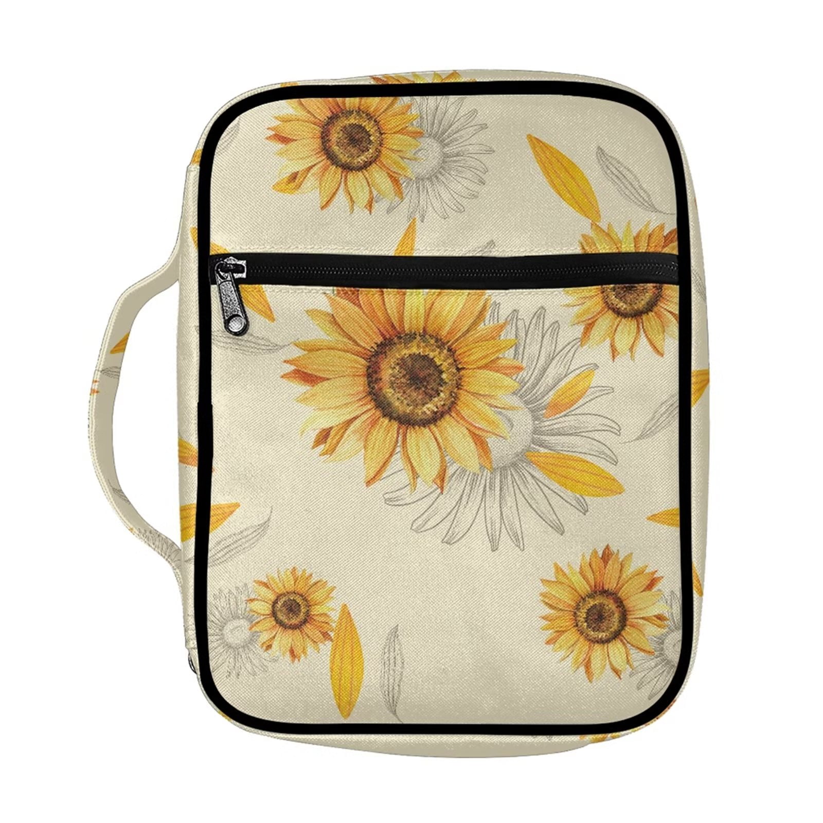 Renewold Aesthetic Sunflower Bible Cover Pocket Zipper Bible for Teen Boys Girls Pray Bag Soft ...