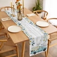 Teal Truck with Daisy Cotton Linen Table Runner Spring Floral Plant ...