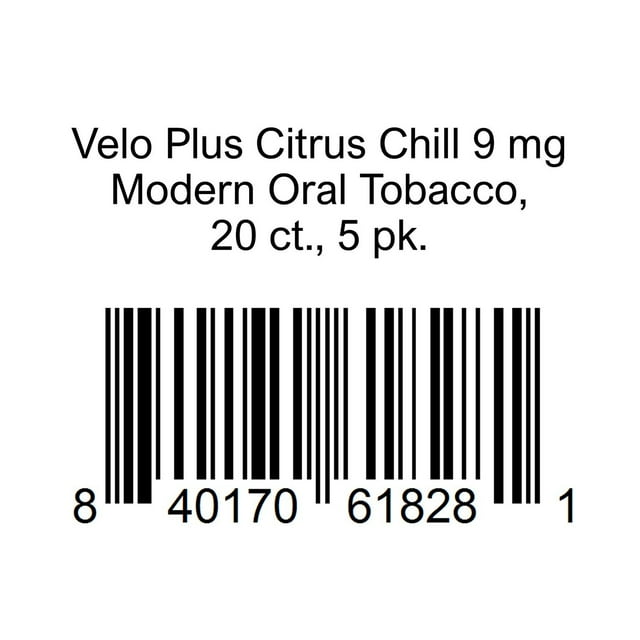 Velo Plus Citrus Chill 9 mg Modern Oral Tobacco, 20 ct., 5 pk ...