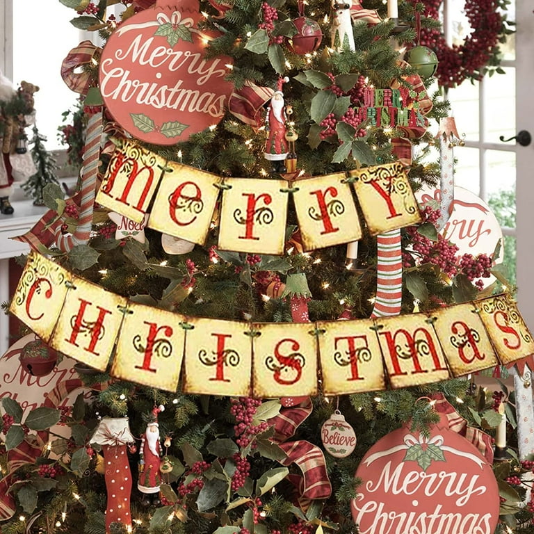Vintage Merry Christmas Banner