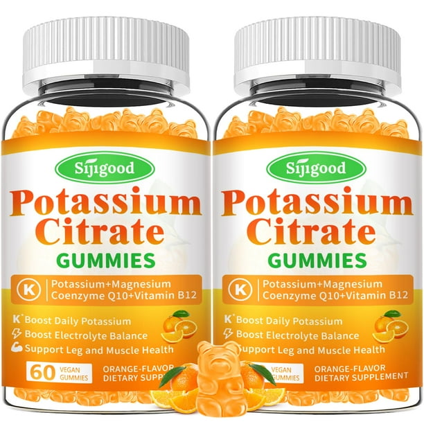 Suplemento de potasio Sijigood Gomies de alta potencia, 120 unidades ...