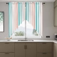 Coral Red Aqua Stripes Swag Valances for Windows 45 inches Long ...