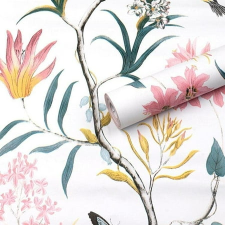 Floral Contact Paper Shelf Paper Adhesive Peel and Stick Wallpaper ...