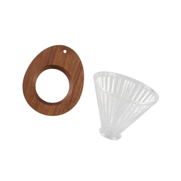 Wooden Coffee Filter Cup Holder Funnel Drip Manual Glass Funnel Drip ...