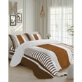 4 Piece Duvet Cover Set Twin, Farmhouse Stripes on White Soft ...