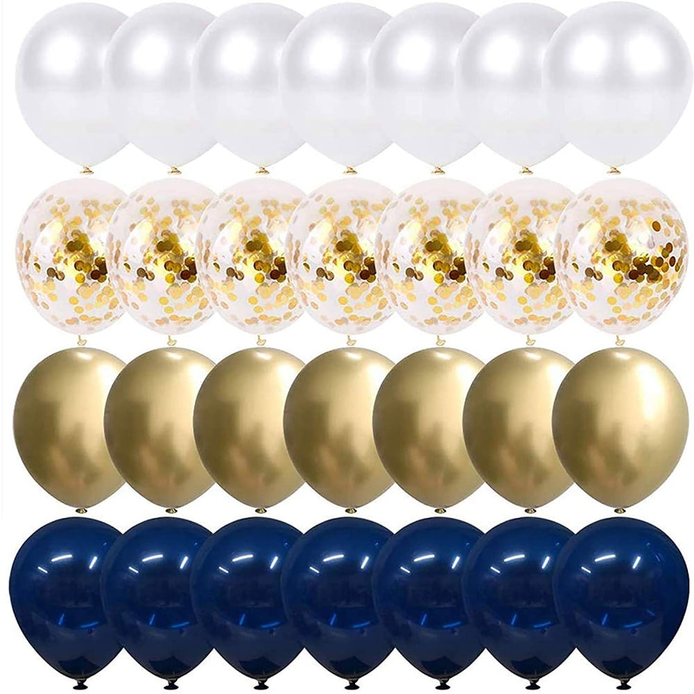Click here for Unbranded Navy Blue And Gold Confetti Balloons  Bi... prices