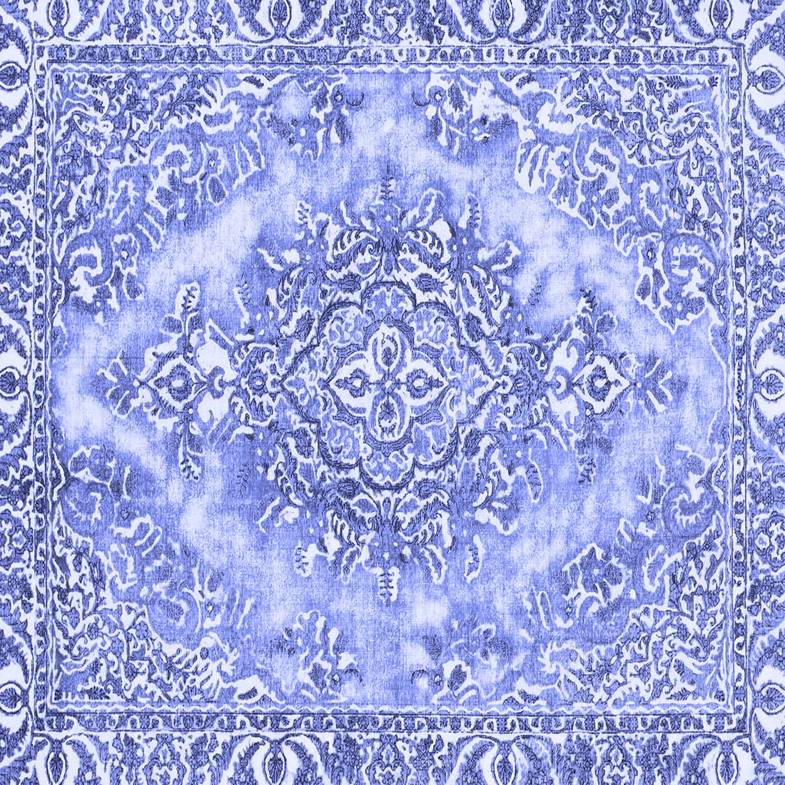 Ahgly Company Indoor Square Abstract Blue Modern Area Rugs, 7' Square ...