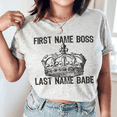 First Name Boss Last Name Babe Tee Athletic Heather S Peachy Sunday T ...