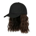 PMVFHDE Wig Women's Hat Wig Black Dark Brown And Light Brown Wig Cap ...