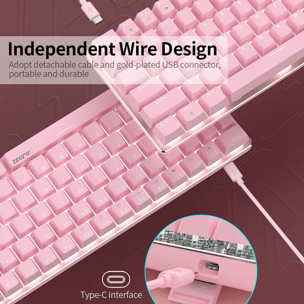 Buy Ajazz AK33 82 Keys USB Wired Mechanical Keyboard Monochromatic White Backlight Gaming Office ...