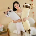 ChunLiang 19.5in Cute 50cm Cat Plush Toy Long Pink Brown Grey Sleeping Cats Leg Pillow Squishy ...