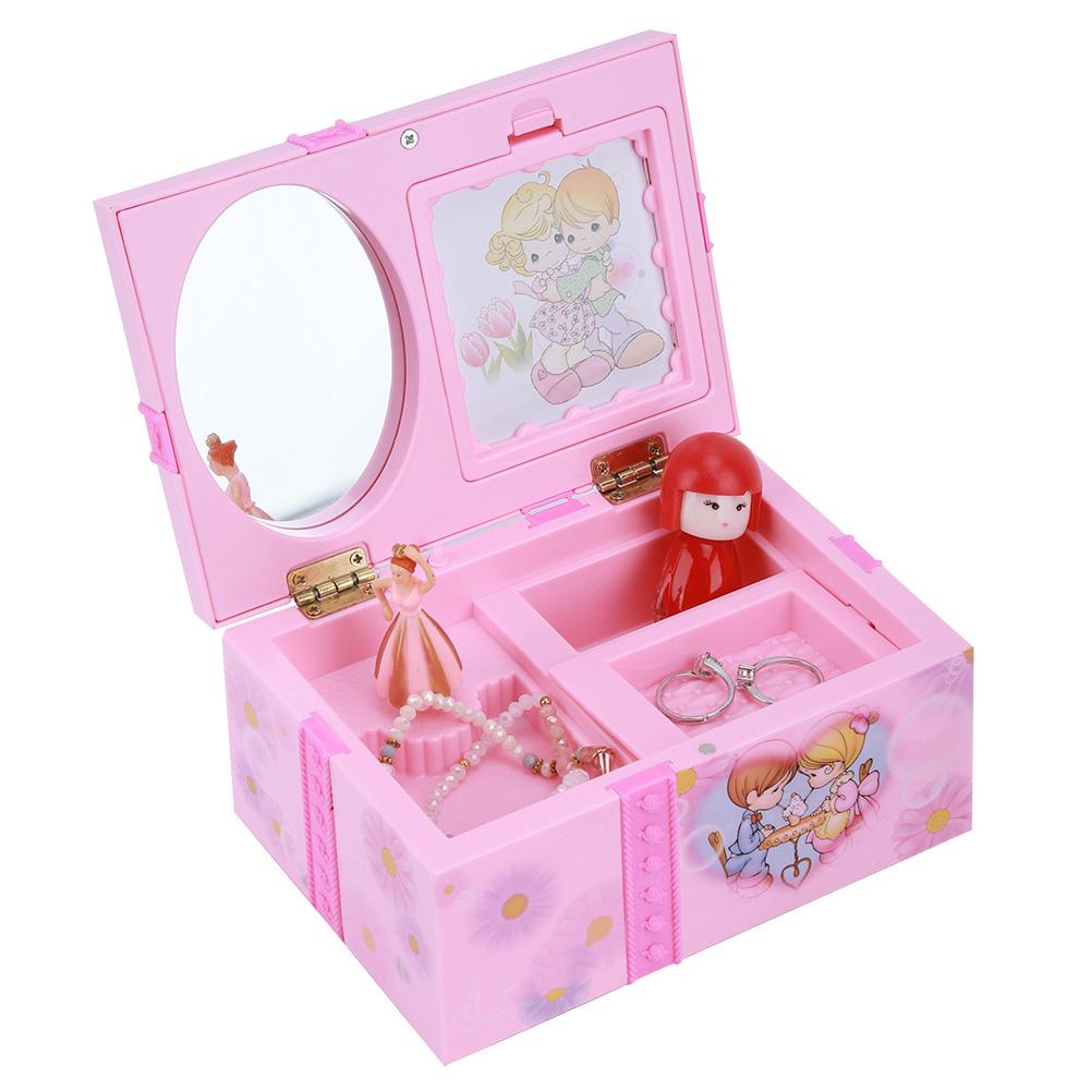 Spptty Dancing Girl Pink Music Box Ornaments Home Decor Jewelry Storage ...