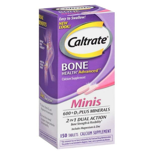 Suplemento Caltrate 600+D3 Plus Minerals 600 mg 150 minitabletas ...