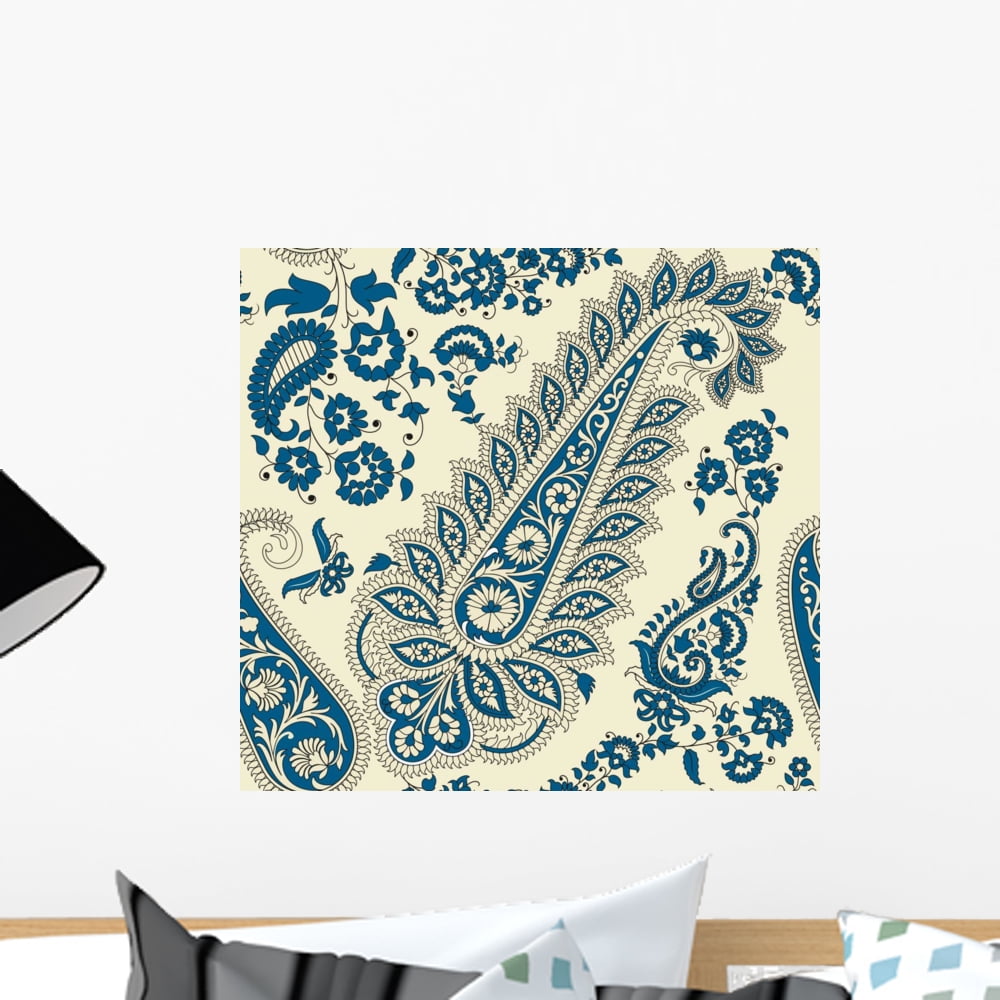 Seamless Paisley Pattern Wall Mural by Wallmonkeys Peel and Stick ...