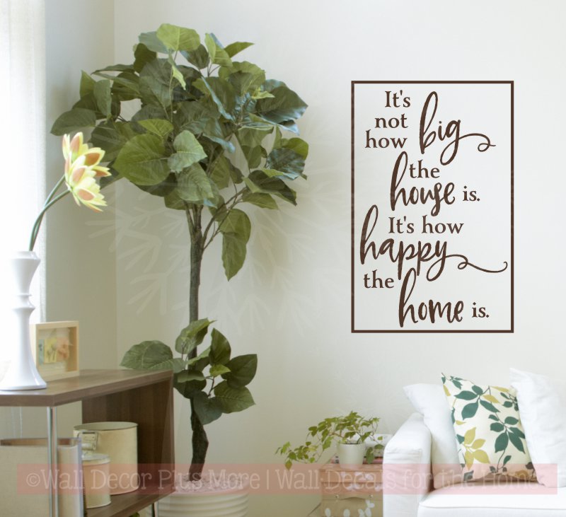Home Quotes Wall Decor How Happy the Home Is Letters Family Wall Decals ...