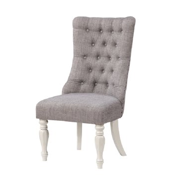 Acme Furniture Drake Side Chair (Set-2) in Gray Fabric & Espresso ...