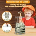 HUSAN Clear Transparent Piggy Bank for Cash Savings, Must-Break Acrylic ...