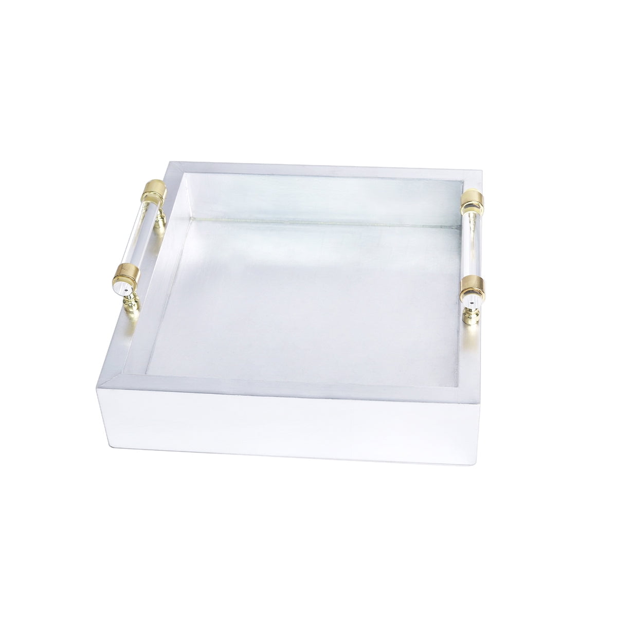 Modern Decorative Serving Tray (10 inch Silver) - Wood Serving Tray ...