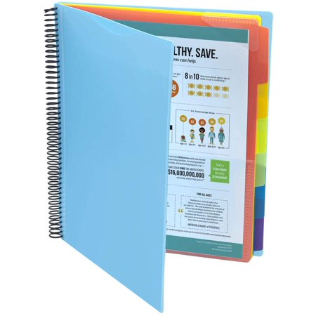 12 Pocket Poly Project Organizer, HTWW Letter Size, 1/6-Cut Tab ...