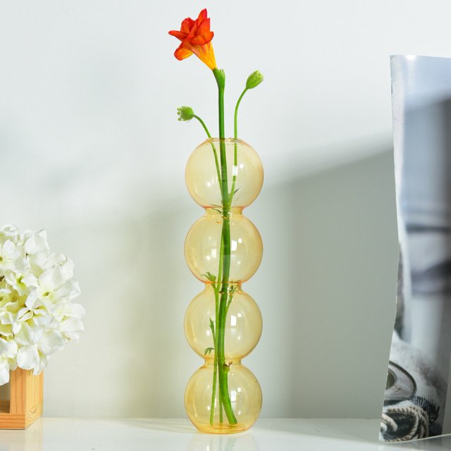 Simple Bubble Vase Hydroponic Spherical Glass Vase Transparent Color ...