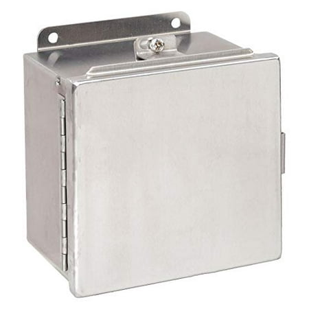 Wiegmann BN4060604CHSSA NEMA 4X JIC Box Continuous Hinge, 316 Stainless Steel, 6" x 6" x 4 ...
