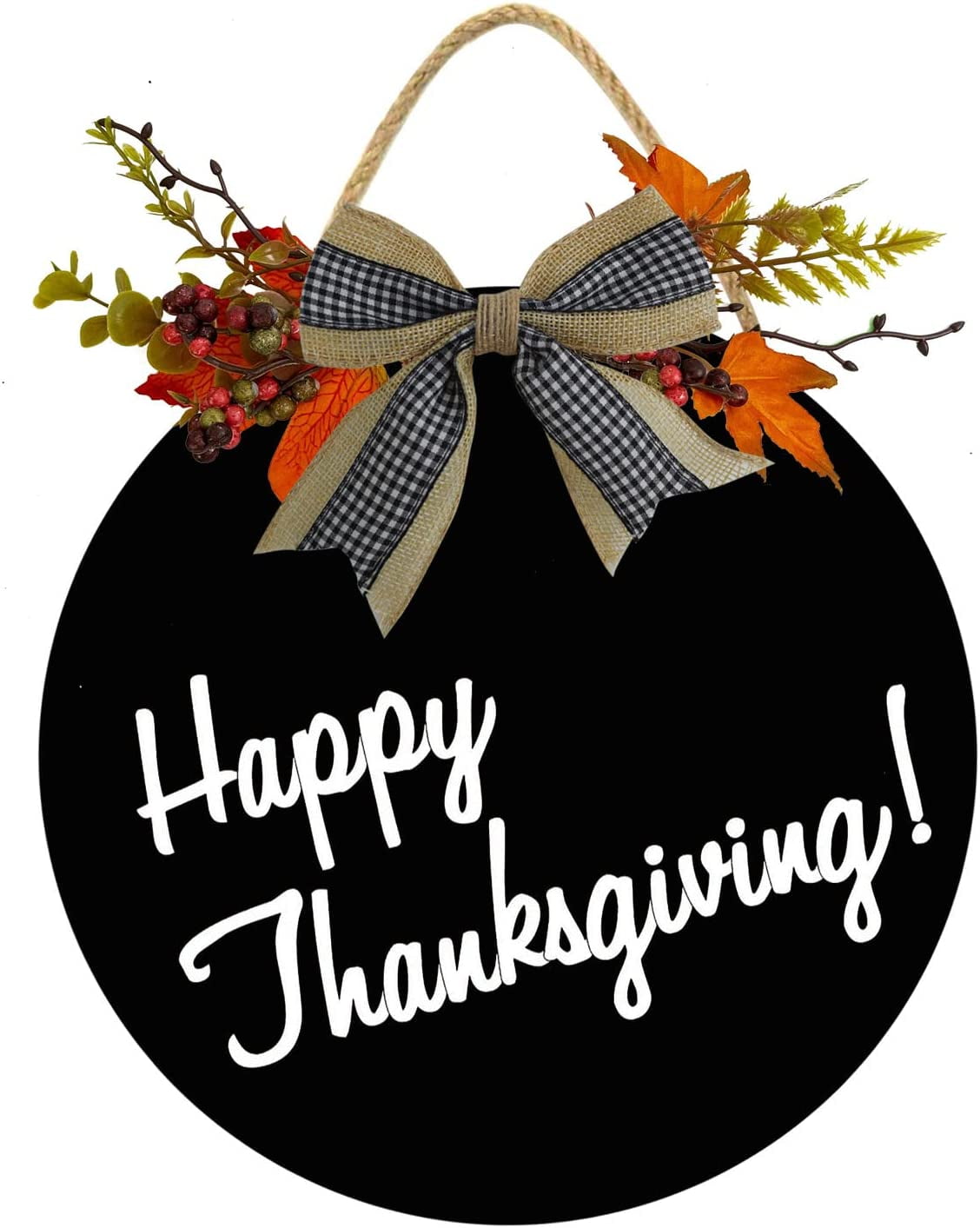 Eveokoki 11" Happy Thanksgiving Day Sign Front Door Porch Decorations ...