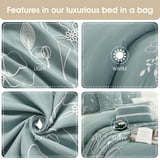 Lanco 7 Piece Blue Comforter Set, Queen Size Chain Stiching Embroidery ...