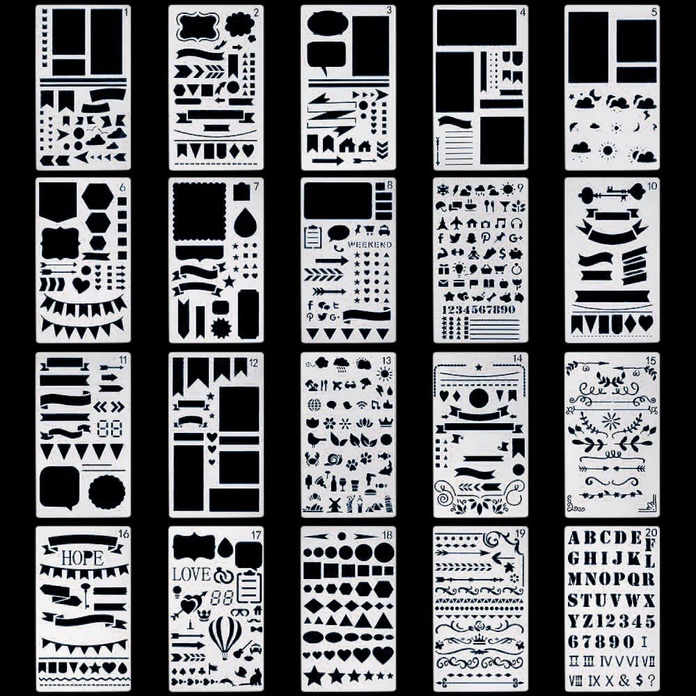 Click here for Staron Planner Stencils Set  20pcs Journal Stencil... prices