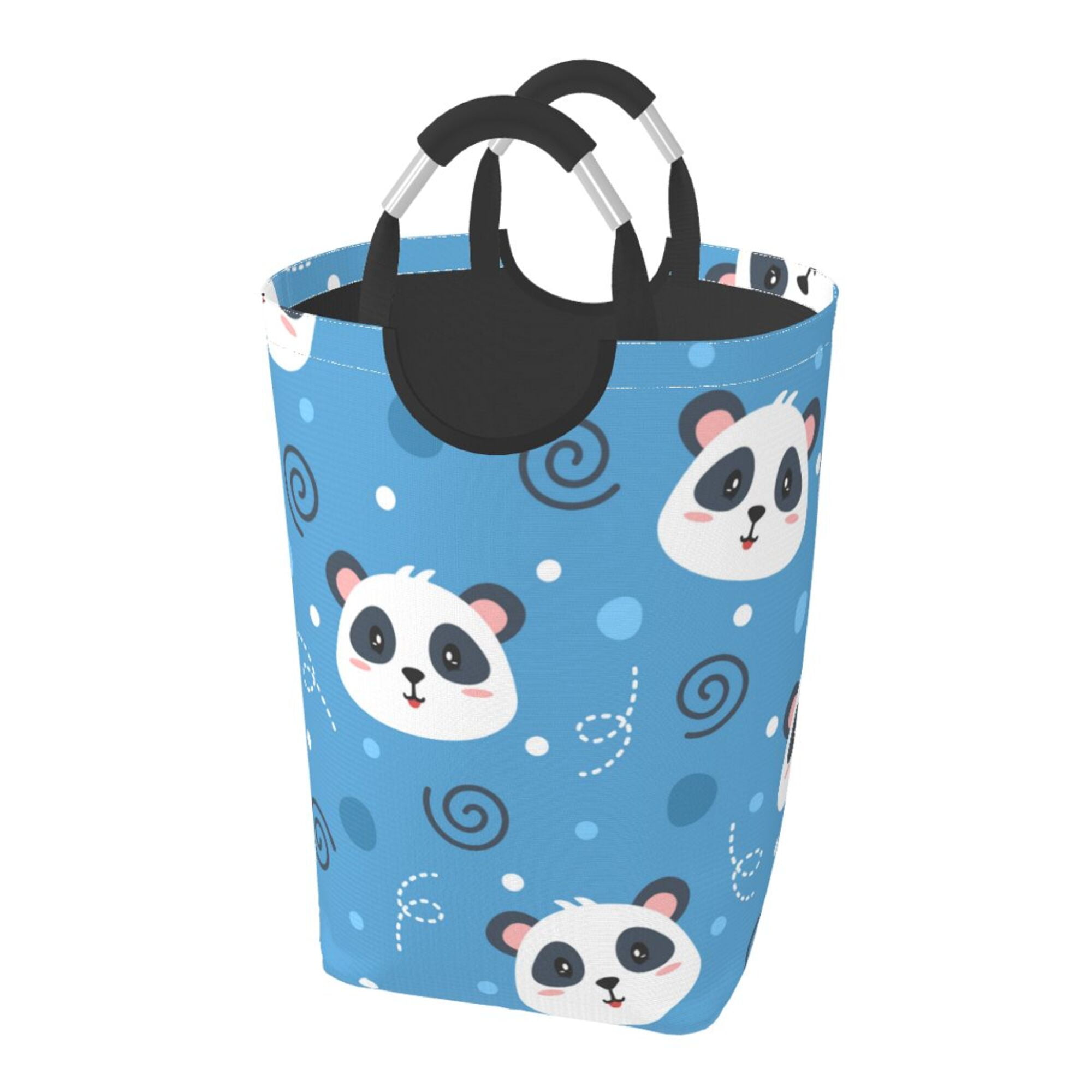 DouZhe 50L Rectangular Laundry Basket, Cute Cartoon Pandas Blue Prints ...