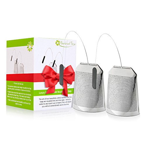 Reusable Stainless Steel Tea Filter Bags, Loose Leaf Herbal Strainers ...