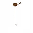 Retro Bird Feeder and Bath with Rustic Earth-Tone Bowl on Stake for ...