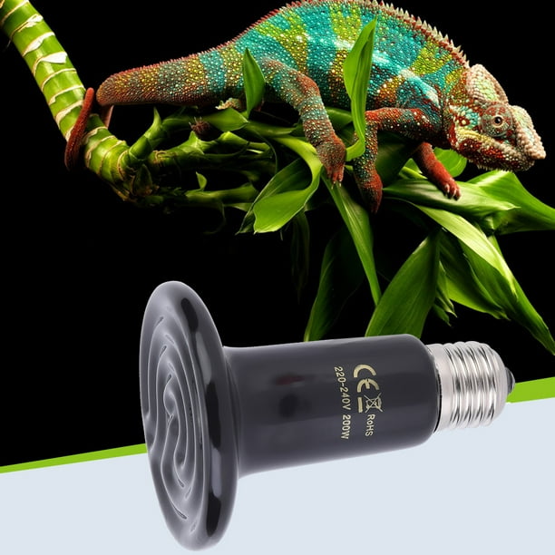 Lámpara calefactora E27 ANGGREK cerámica 100W 200W para reptiles y ...