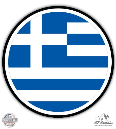 Greece Flag - 3" Vinyl Sticker - For Car Laptop I-Pad Phone Helmet Hard ...