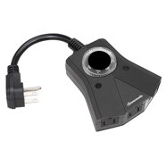 GE 24-Hour Indoor/Outdoor Plug-In Mechanical Timer, 2 Grounded Outlets ...
