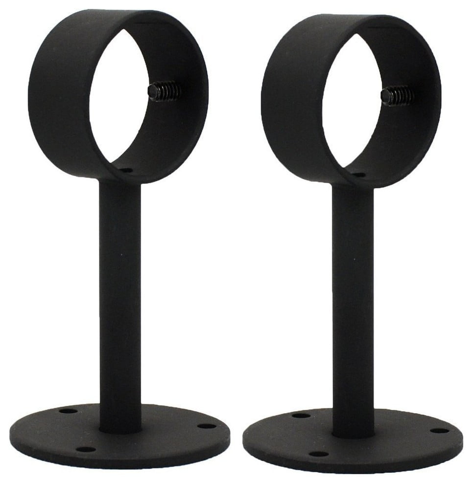 Urbanest Ceiling/Wall Bracket for 1 1/8" Rod, Black, Set of 2 - Walmart.com