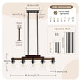 5-Light Kitchen Island Pendant Light, Industrial Farmhouse Chandelier ...