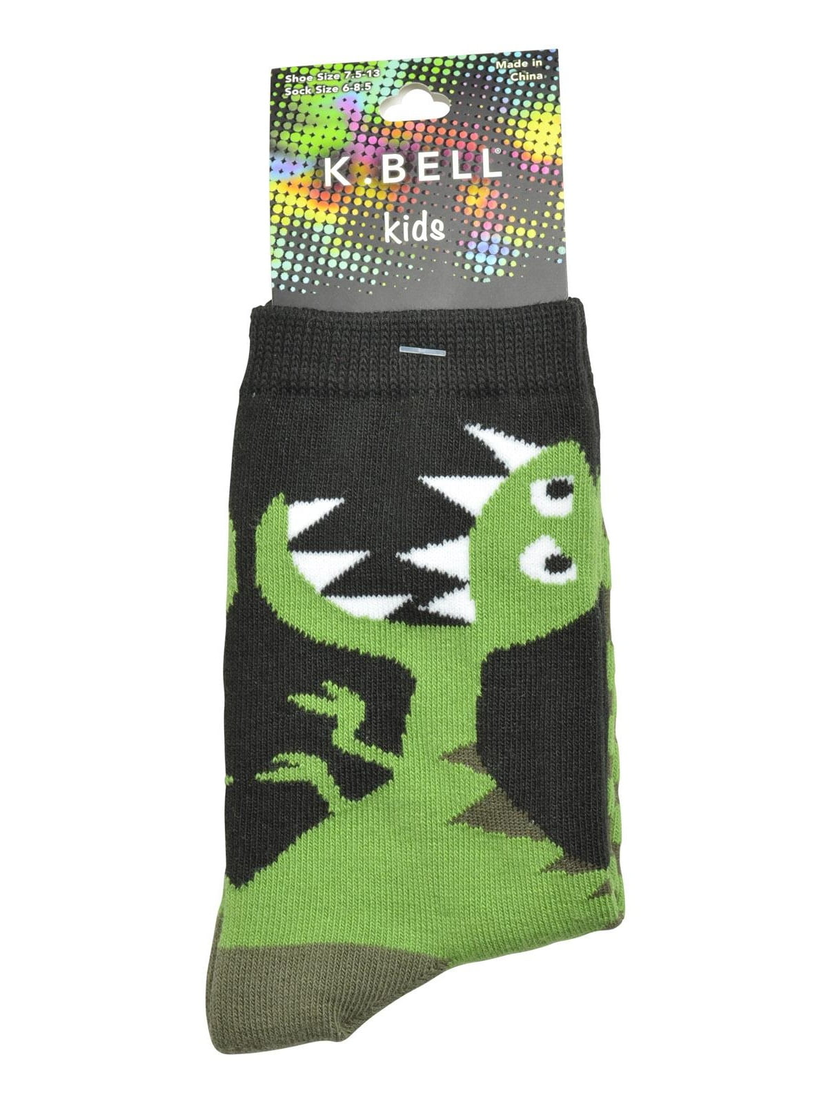 K. Bell Socks - K. Bell Boy`s Animal Crew Socks, 61784B, 6-8.5, T-Rex ...