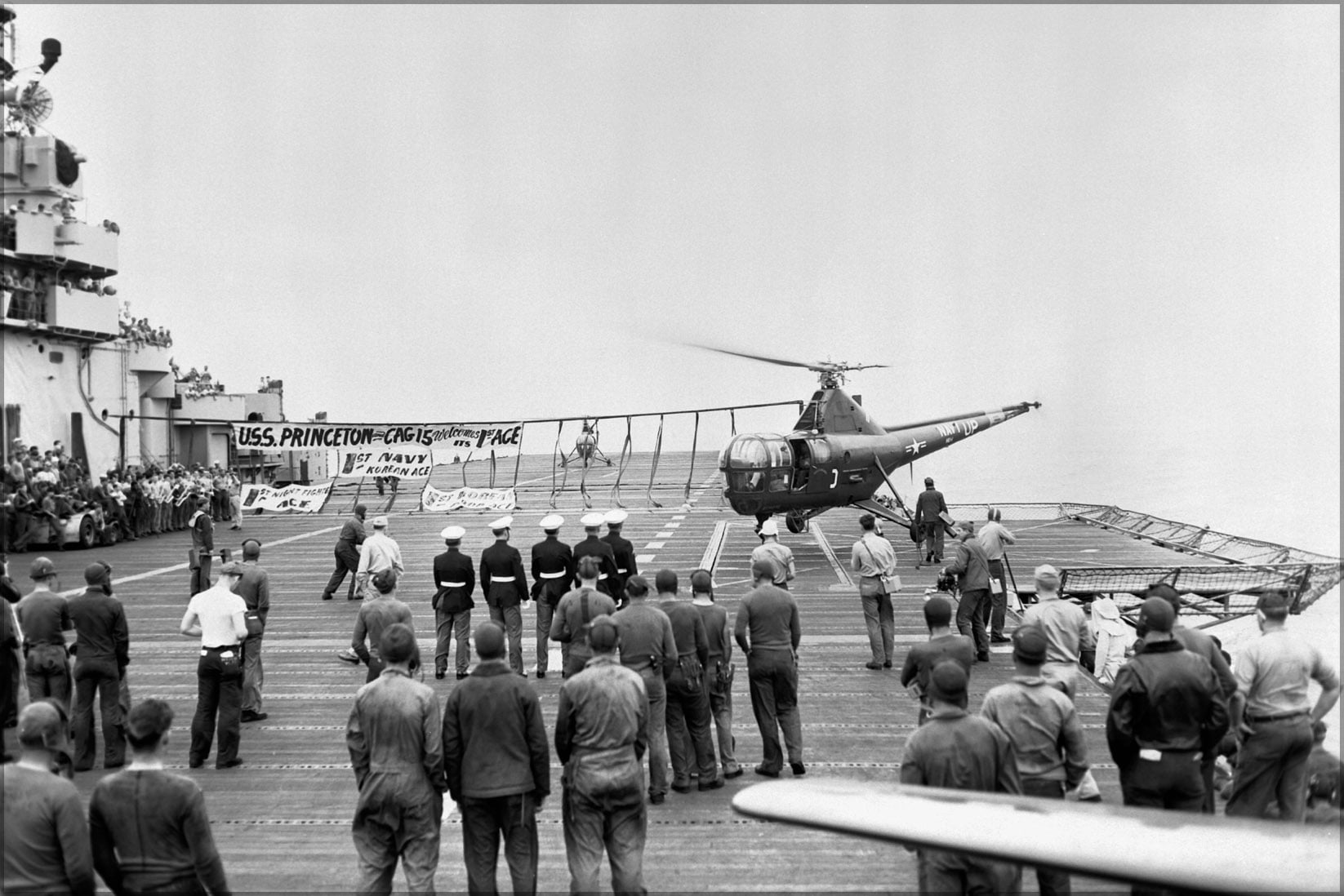 24"x36" Gallery Poster, Sikorsky HO3S-1 helicopter USS Princeton (CVA ...