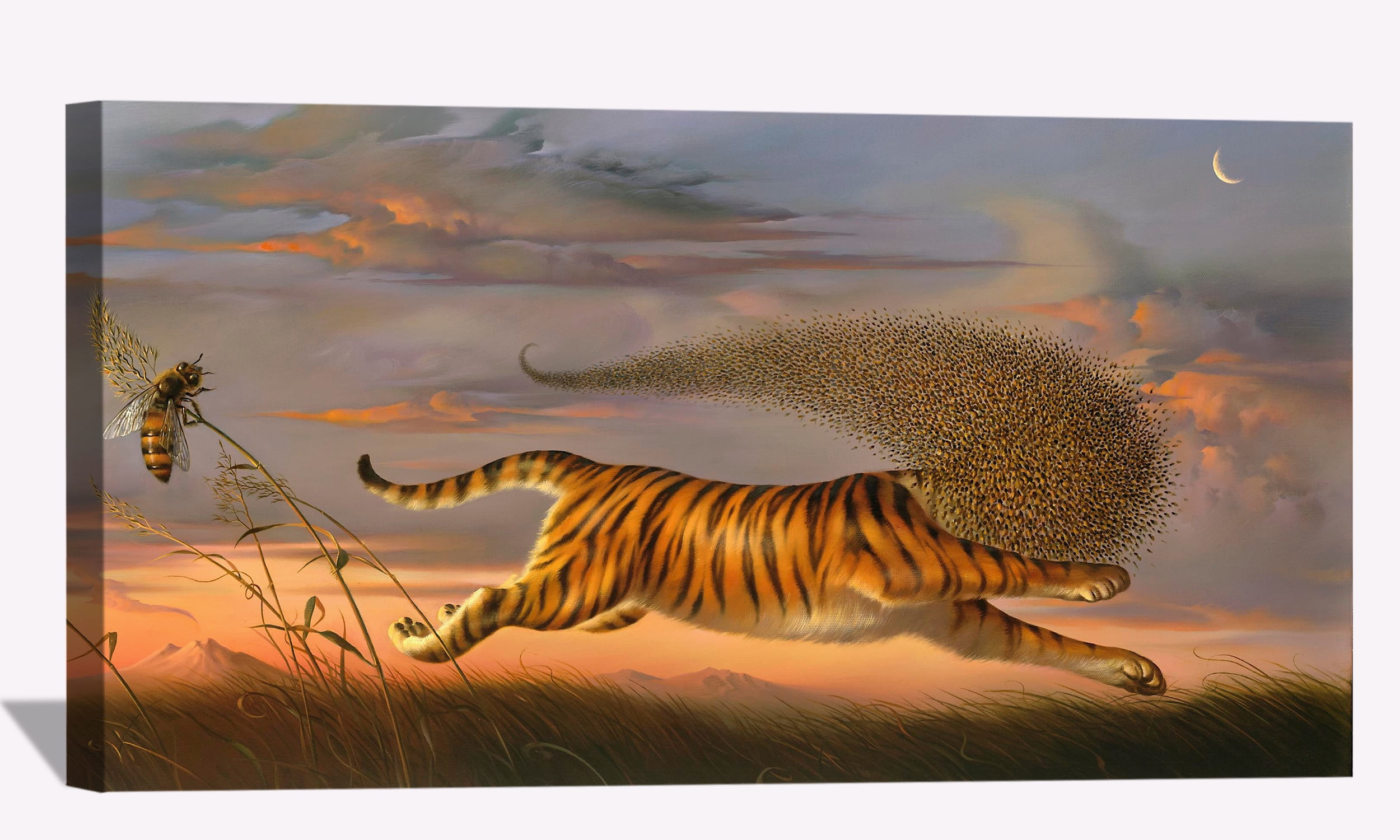 Vladimir Kush Beeing A Tiger Wall Art Large Framed Painting Dali Style ...
