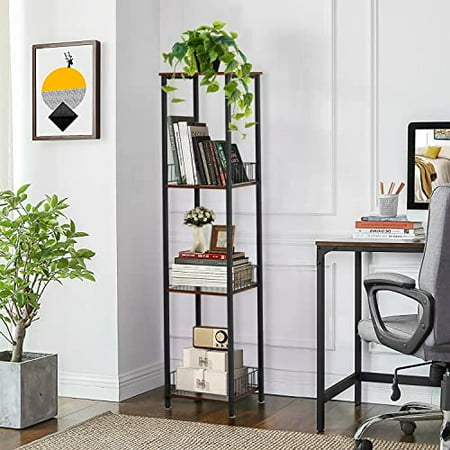 VECELO 4 Tier Corner Shelf, 55" Tall Display Rack Freestanding Storage ...