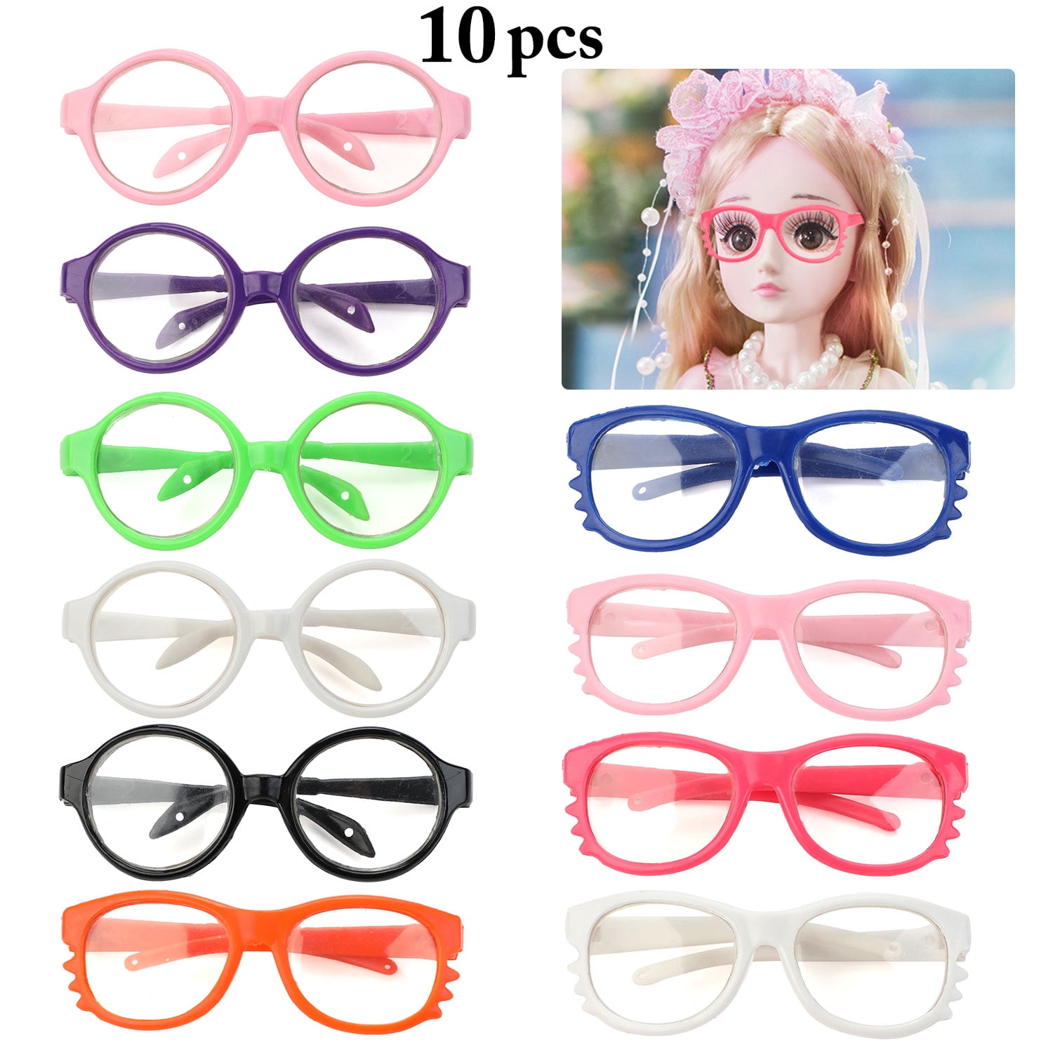 Click here for Nobrand 10 Pairs Doll Glasses Fashion Cute Dolls E... prices