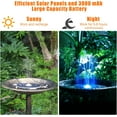AMZtime Solar Fountain with Lights, 3.5W LED Water Pump 3000mAh ...